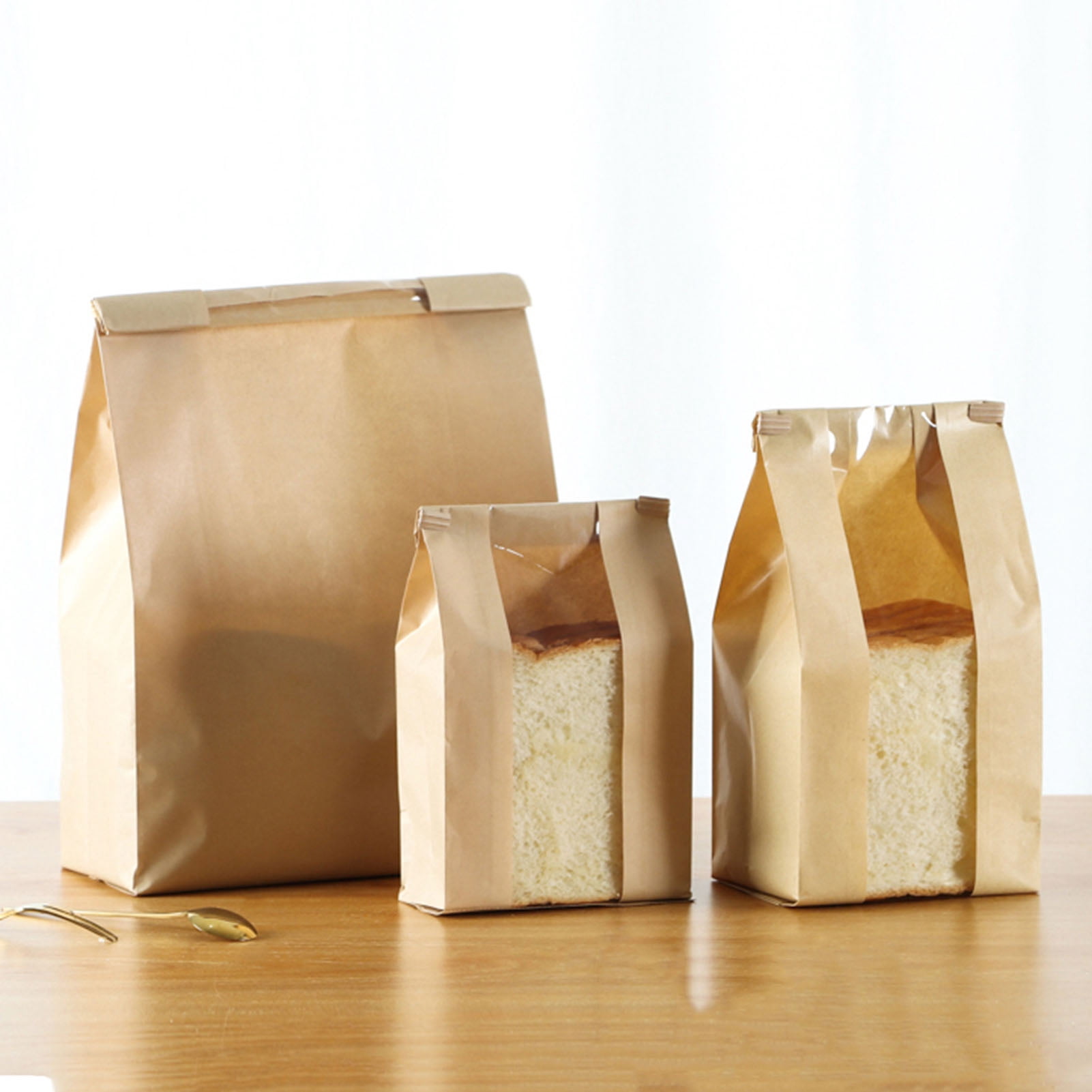 Heajfvd 10 Pcs Bread Bags with Transparent Window Food Grade Paper ...