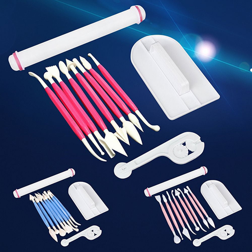 Heajfvd 11 Pcs Sugarcraft Fondant Smoother Cutter Embosser Baking ...