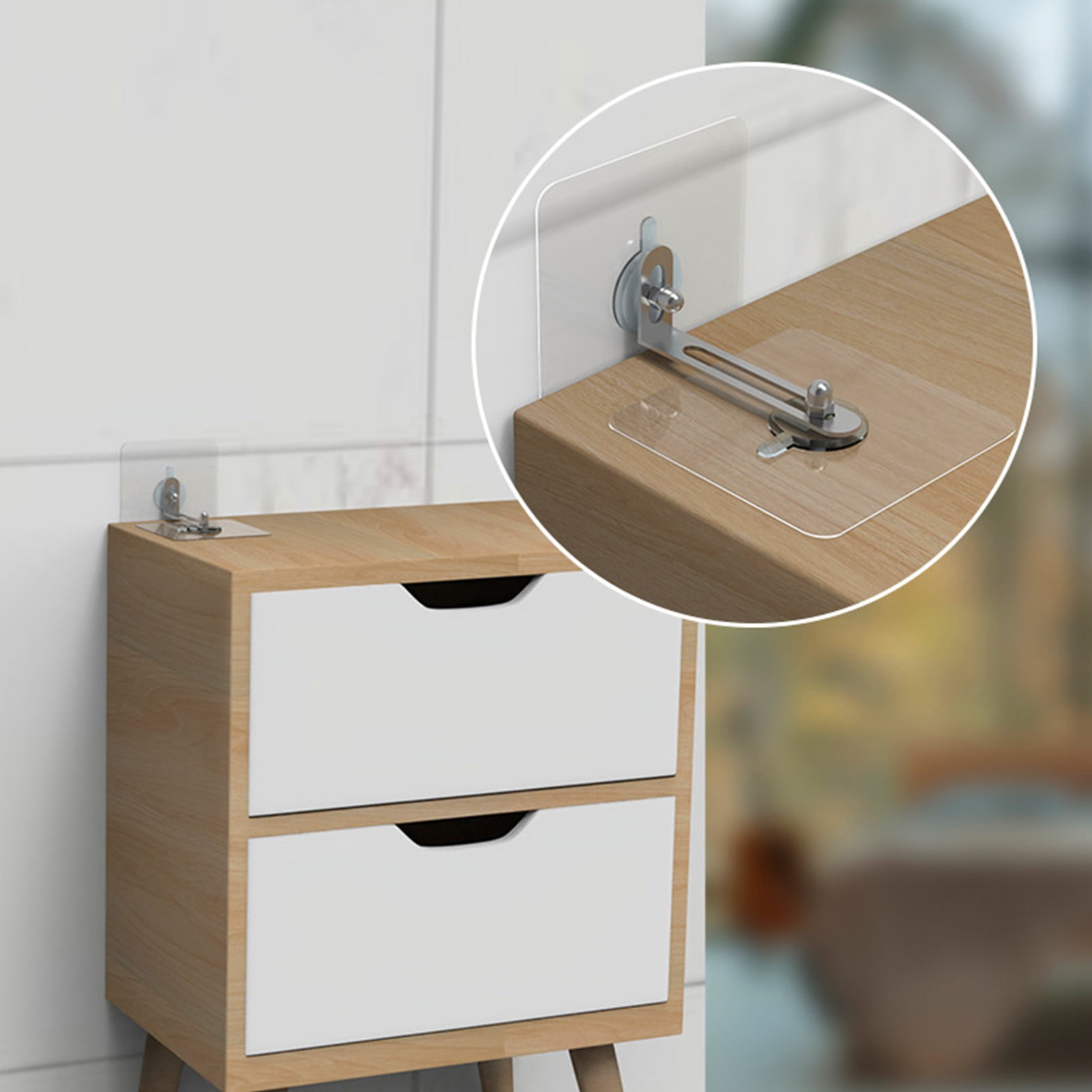 Heajfvd 2Pcs Furniture Anti-falling Device No Drilling Required L ...