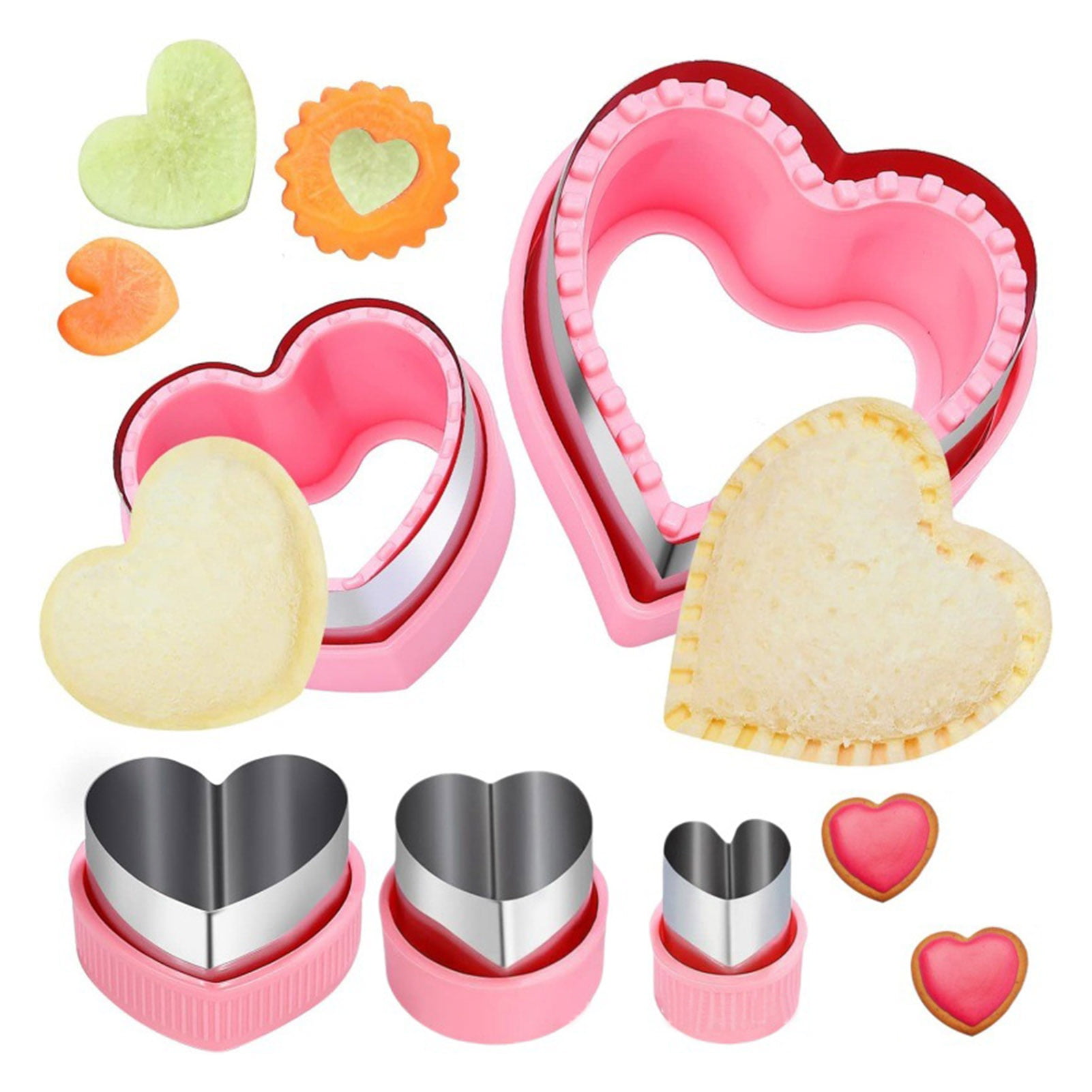 Heajfvd 3/5/7/8Pcs Heart Cookie Cutter Valentine's Day Love Heart Shape ...