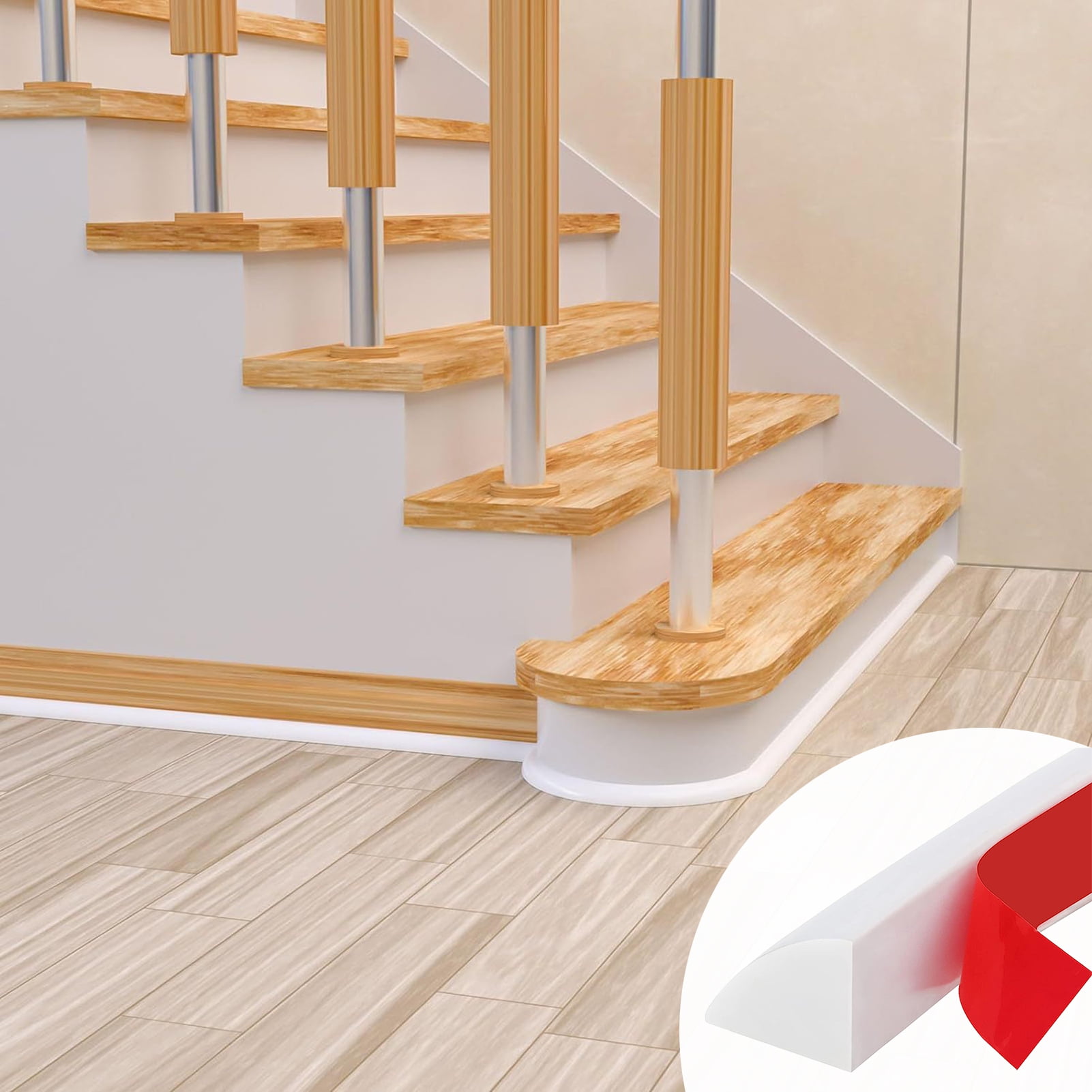 Heajfvd 300CM Flexible Quarter Round Molding Peel-and-Stick Wall Corner ...