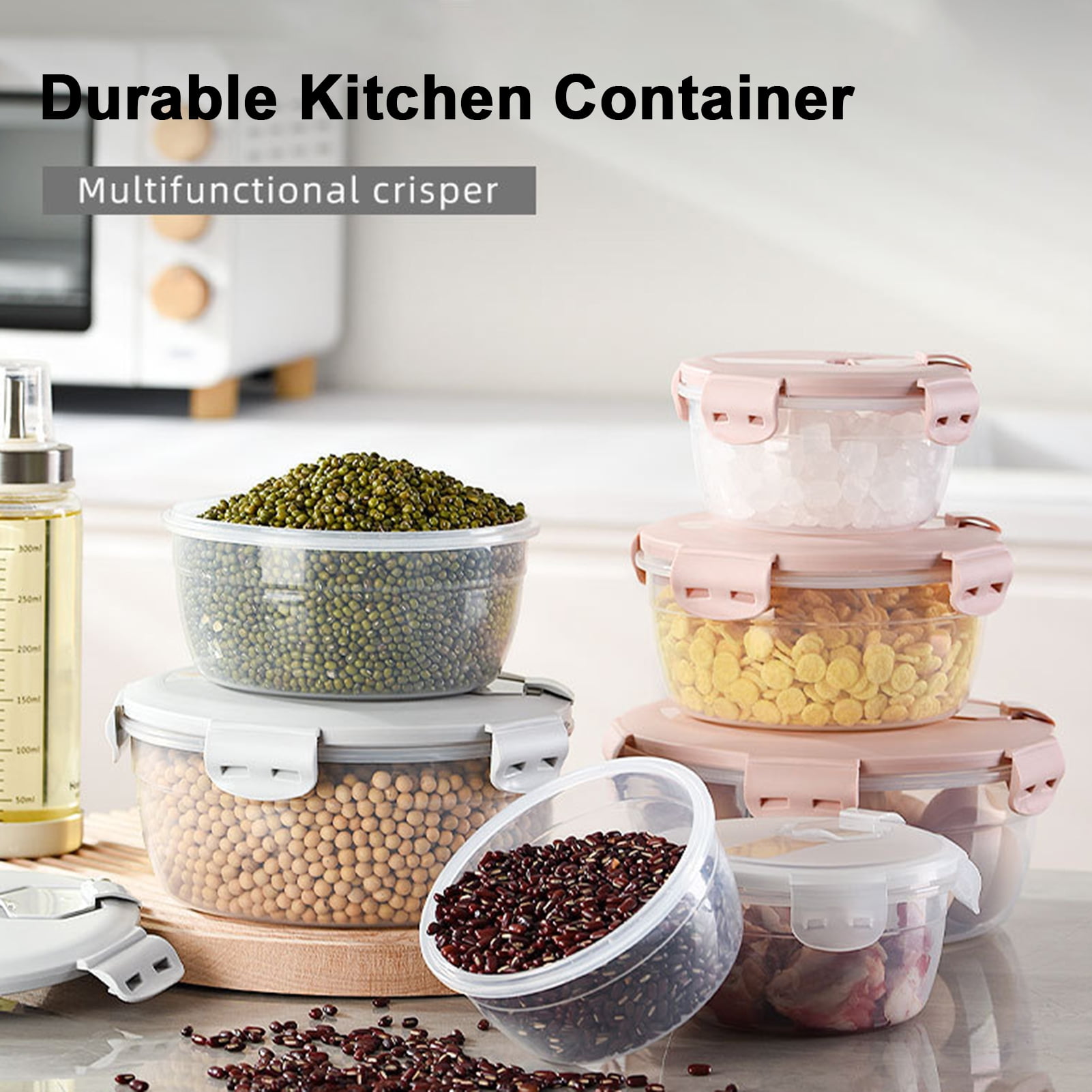 Heajfvd 3Pcs/Set Airtight Food Storage Containers Food Grade Plastic ...