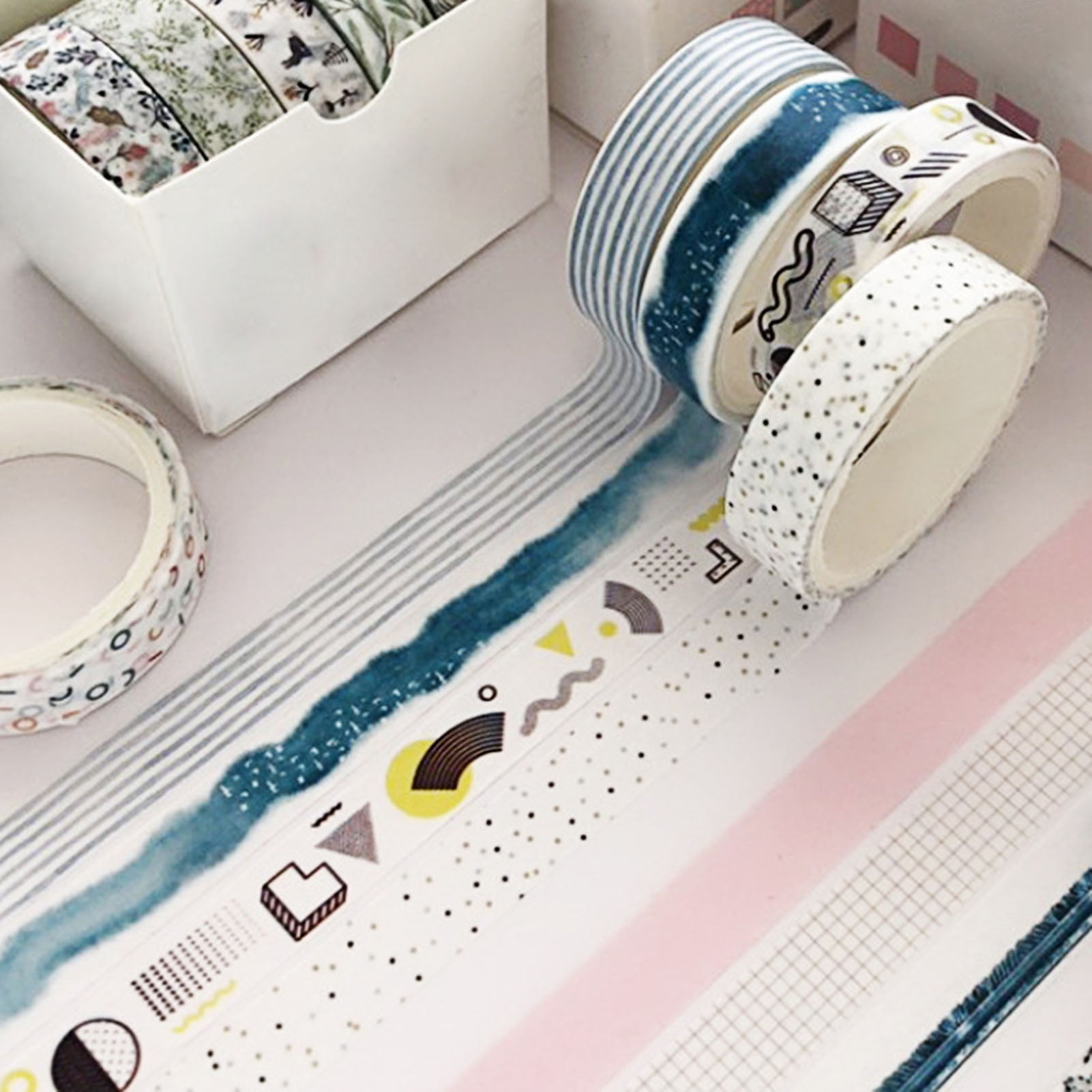Heajfvd 5 Rolls/Set Washi Tape Self-Adhesive Easy to Tear Multi-use ...