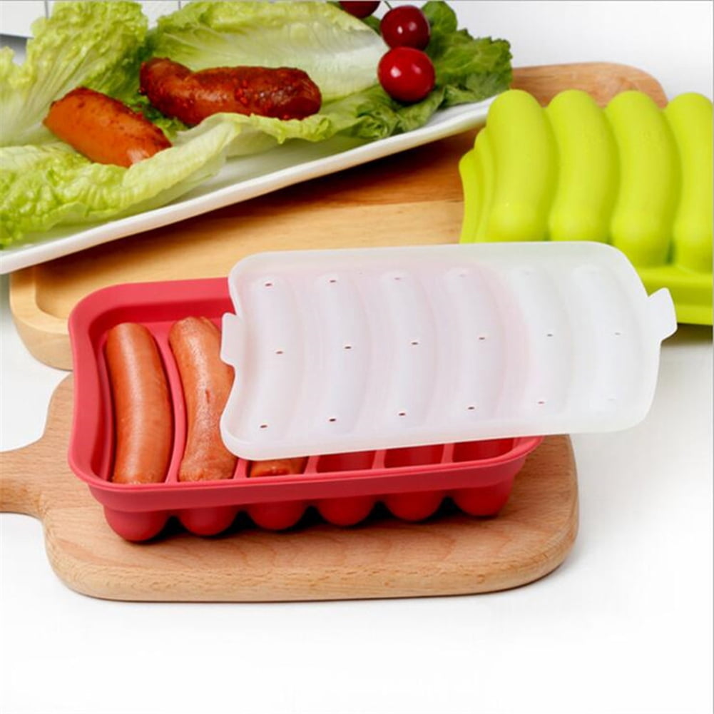 Heajfvd 6 Cavity DIY Sausage Making Mold Silicone Burger Hot Dog Mould ...