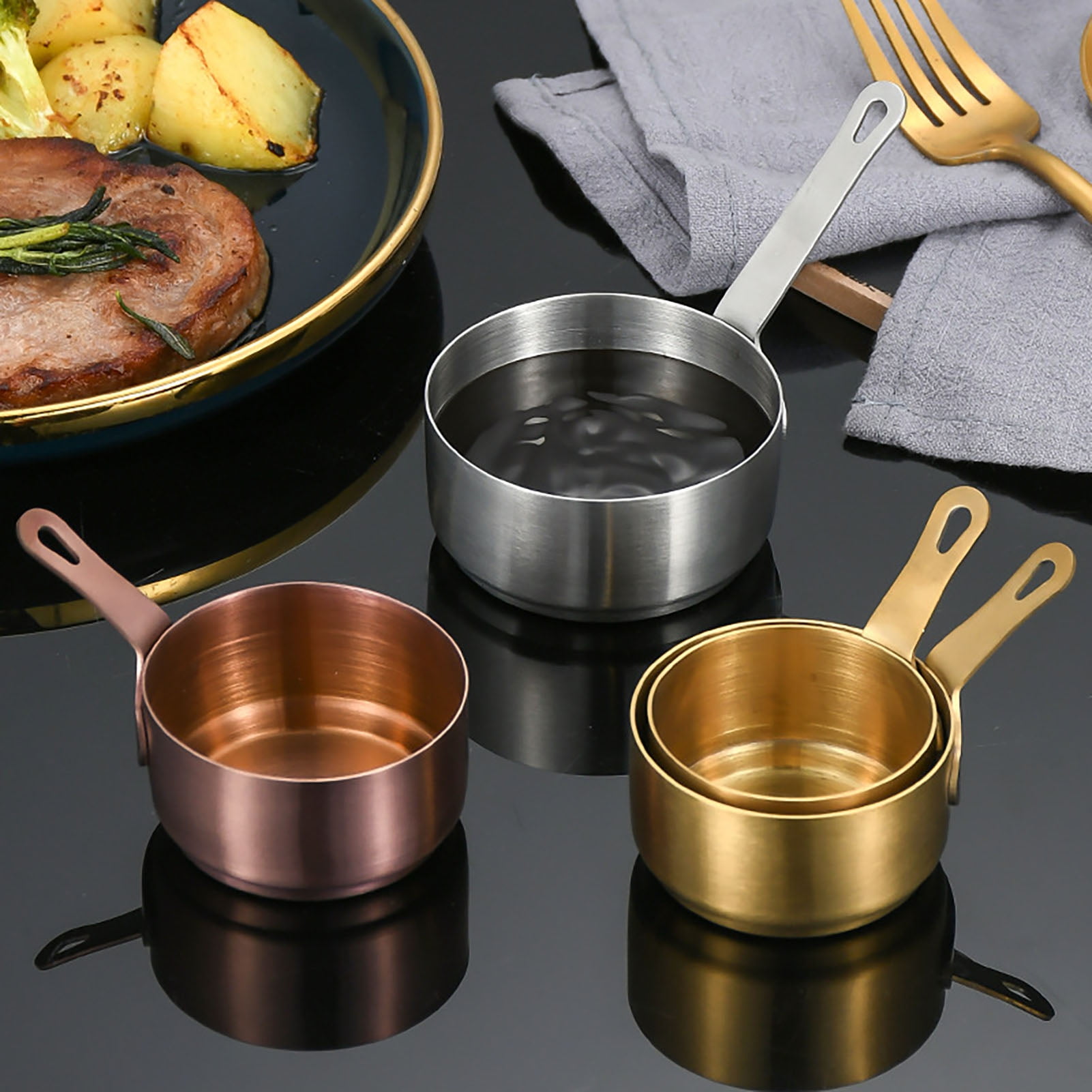 Heajfvd 60/80/100ML Sauce Cup with Handle Thickened Round Stackable ...