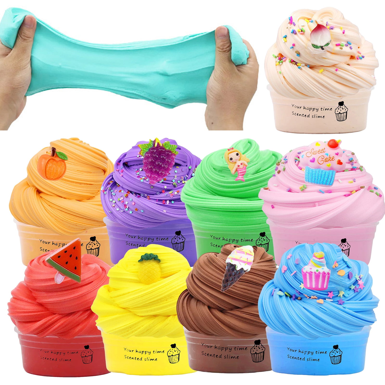 Heajfvd Butter Slimes Kit for Kids Stress Relief Toy 50ml Soft Fluffy ...