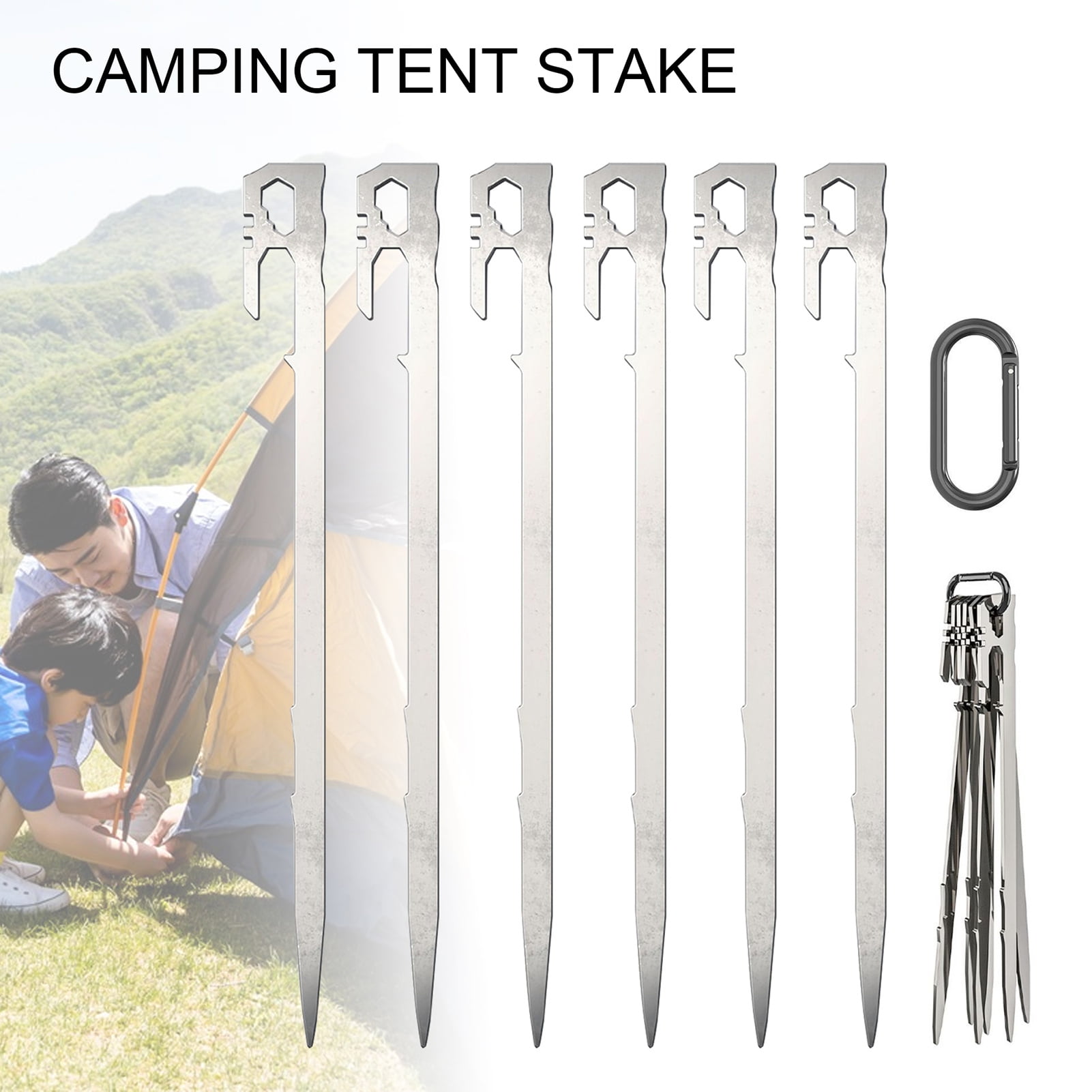 Heajfvd Camping Tent Stakes Heavy Duty Tent Pegs Rustproof Corrosion ...