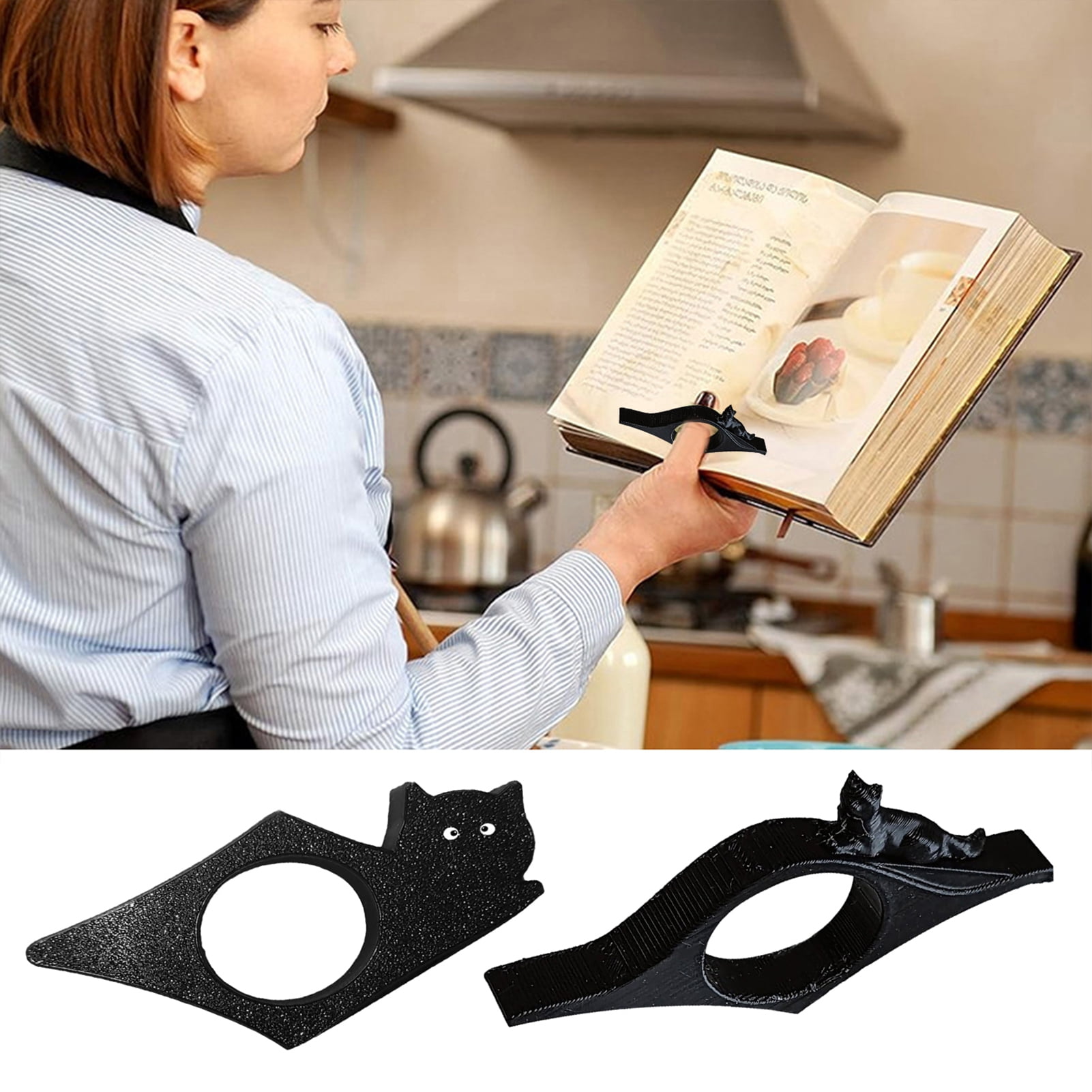 Heajfvd Cat Book Page Holder Ergonomic Design Plastic Bookmark Clip One ...