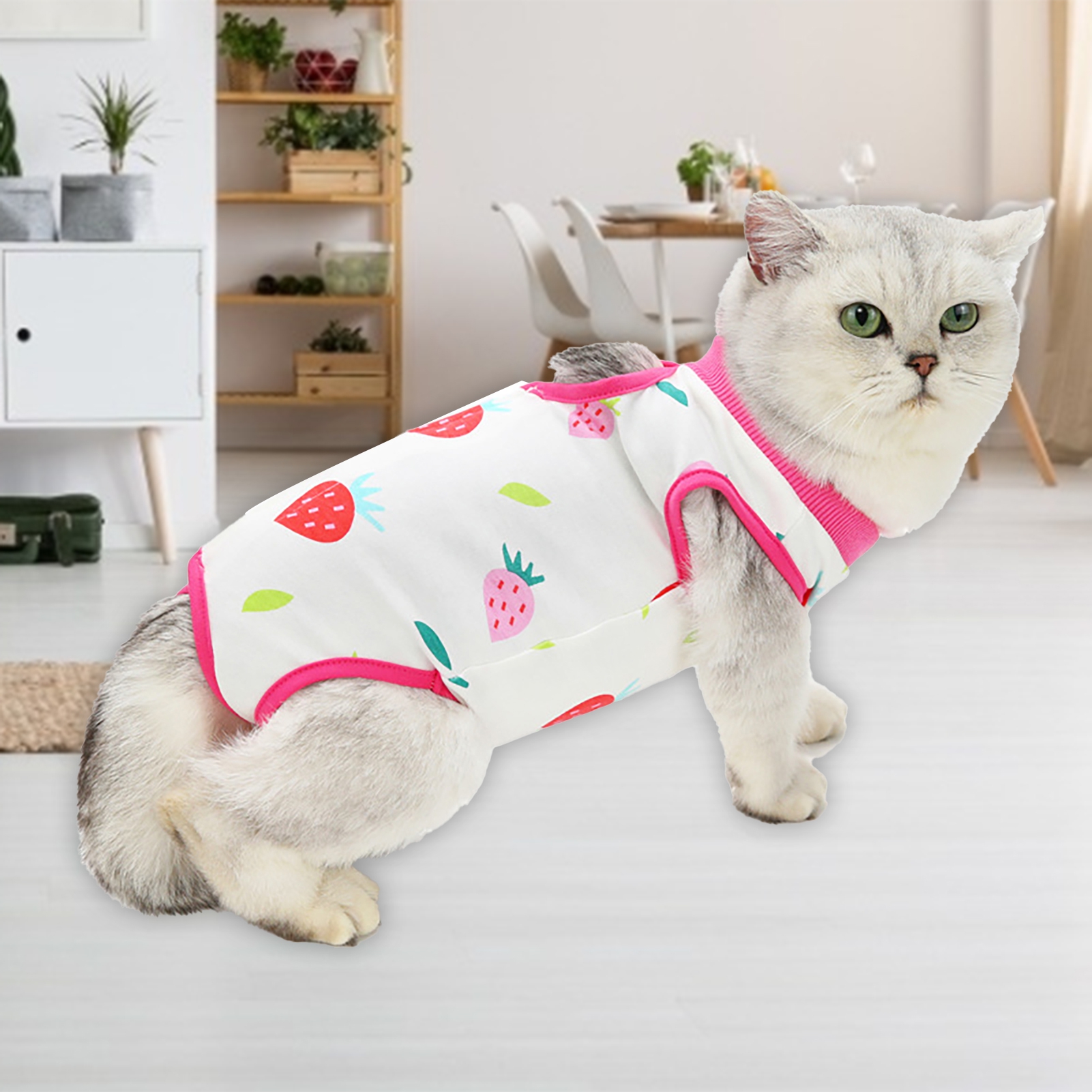 Heajfvd Cat Postpartum Cloth Fruit Pattern Printing Anti Licking Cotton ...