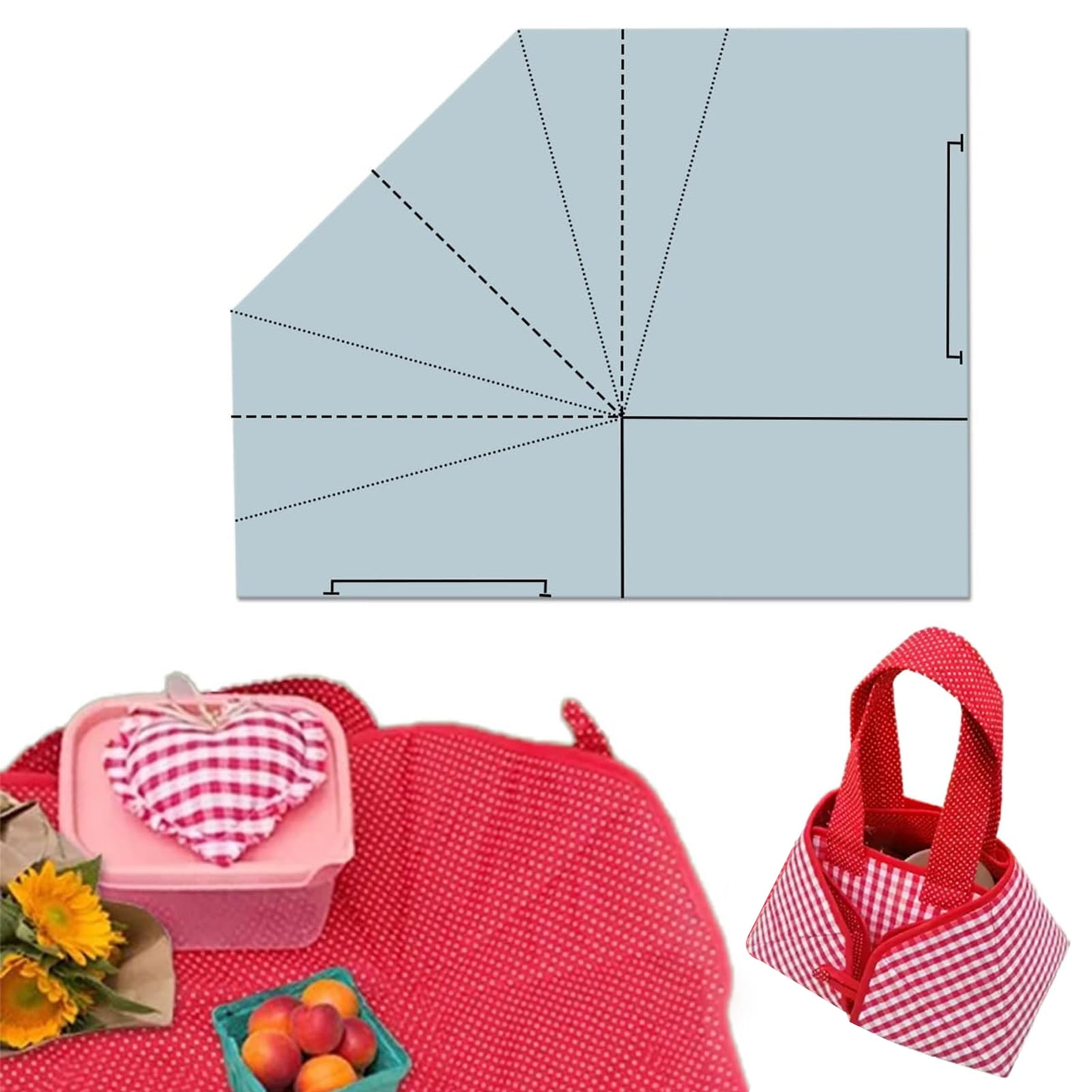 Heajfvd DIY Fabric Foldable Food Basket Sewing Template Handbag Sewing ...