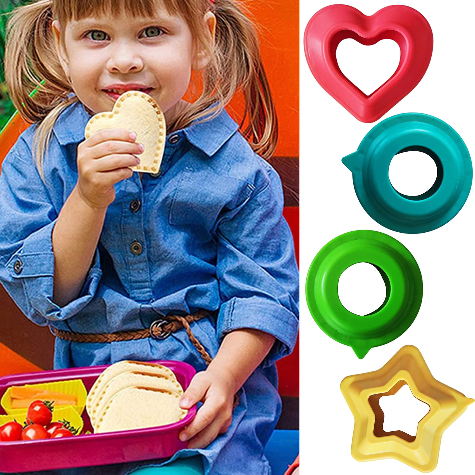 Heajfvd DIY Sandwich Cutter Mold Food Grade BPA Free Creative Shape ...