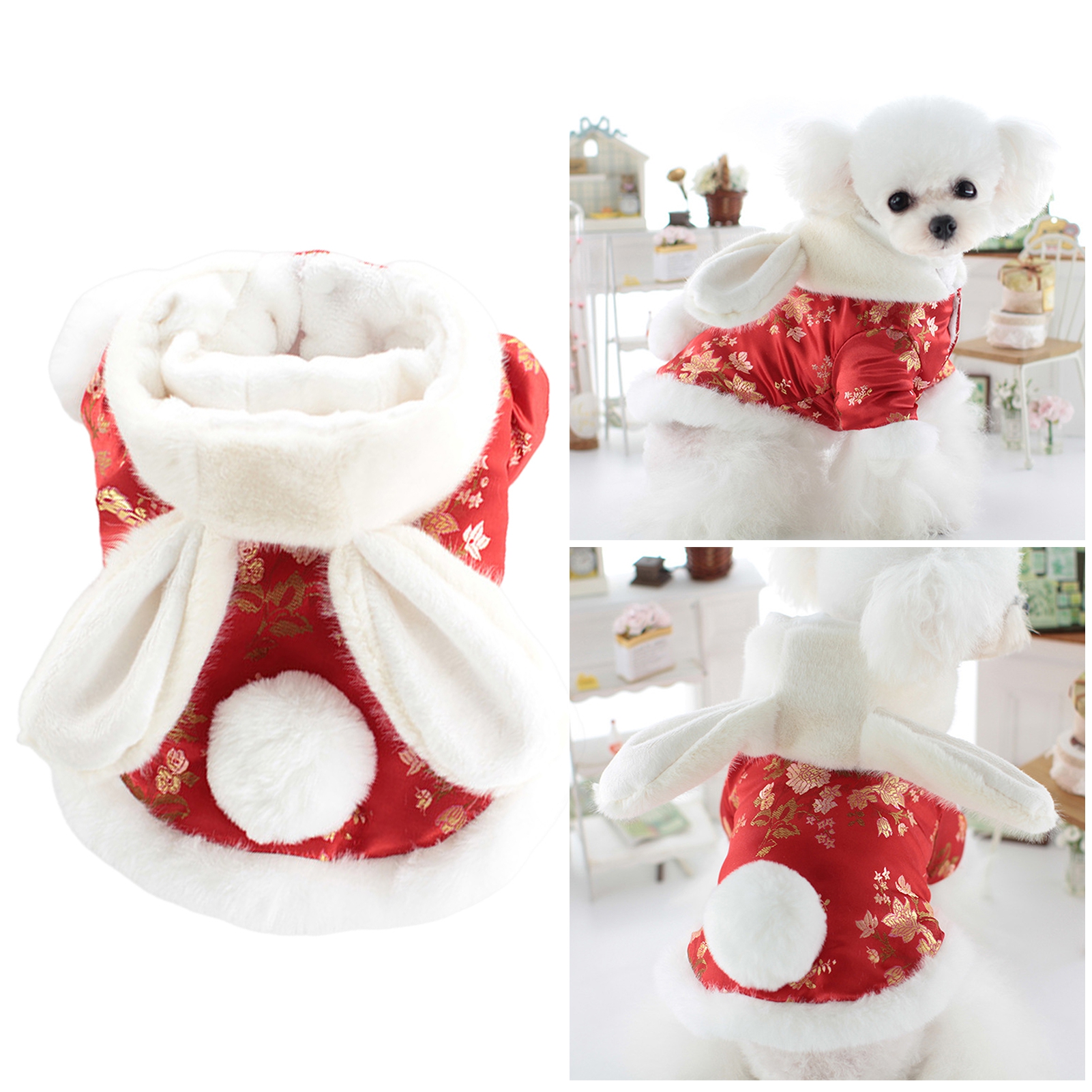 Heajfvd Dog Tang Suit Costume Fine Workmanship Easy to Wear Floral ...