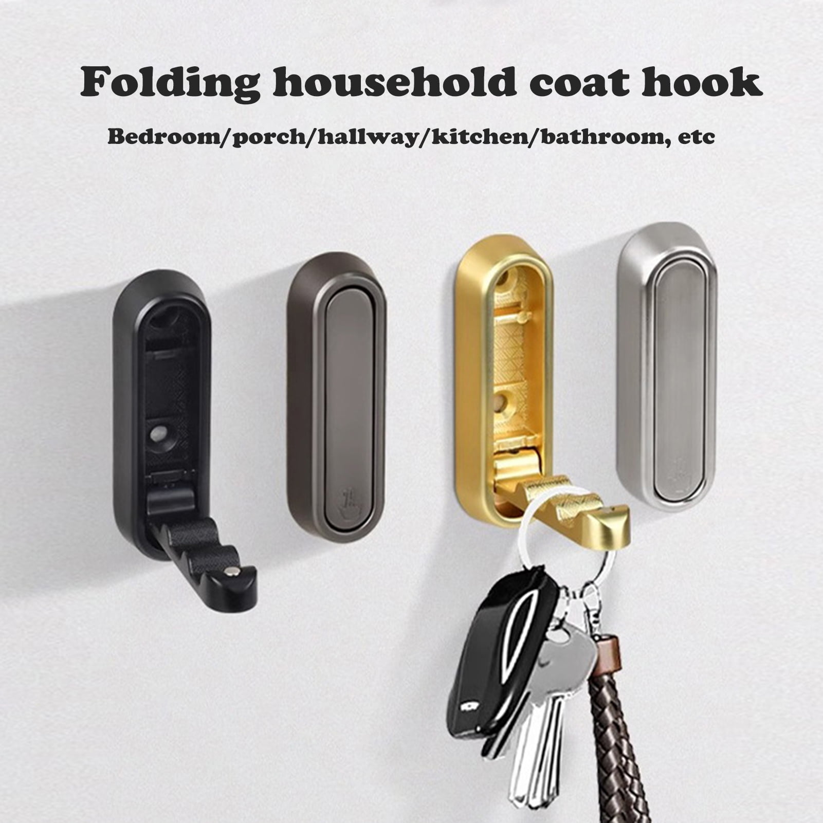 Heajfvd Folding Wall Hook Coat Hanger Sturdy Construction Strong Load ...