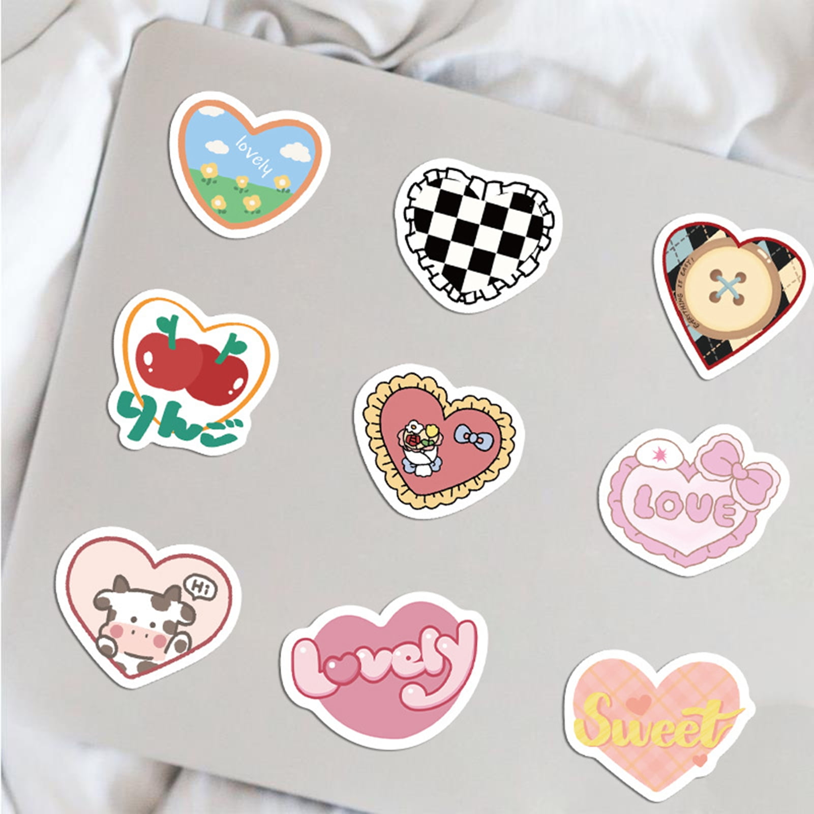 Heajfvd Handaccount Stickers DIY Self-adhesive Waterproof Sweat Heart ...