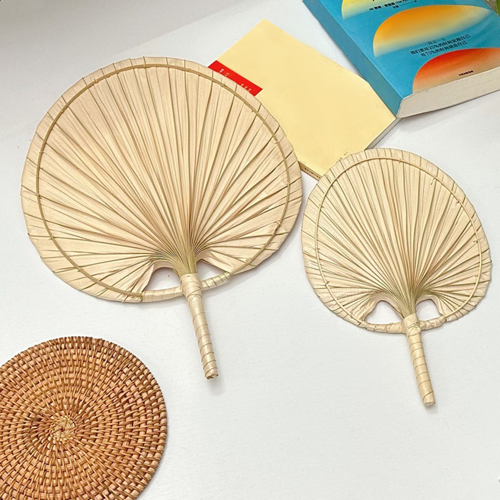 Heajfvd Handmade Bamboo Fan Solid Color Chinese Style Hand Fan Heat ...