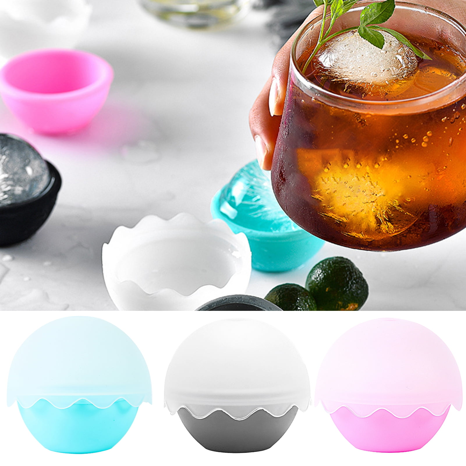 Heajfvd Ice Ball Mold Heat-resistant No-stick Easy Release Transparent ...
