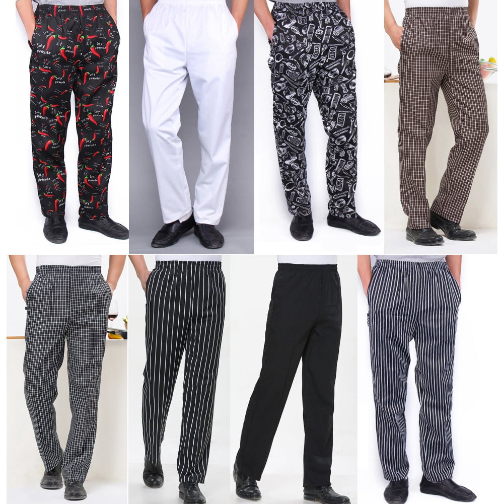 Heajfvd Men Stripe Plaid Chili Printed Hotel Restaurant Kitchen Chef ...