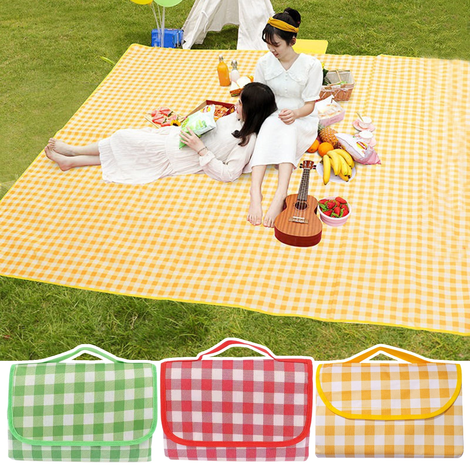 Heajfvd Outdoor Picnic Blanket Large Waterproof Non-Woven Fabric Picnic ...