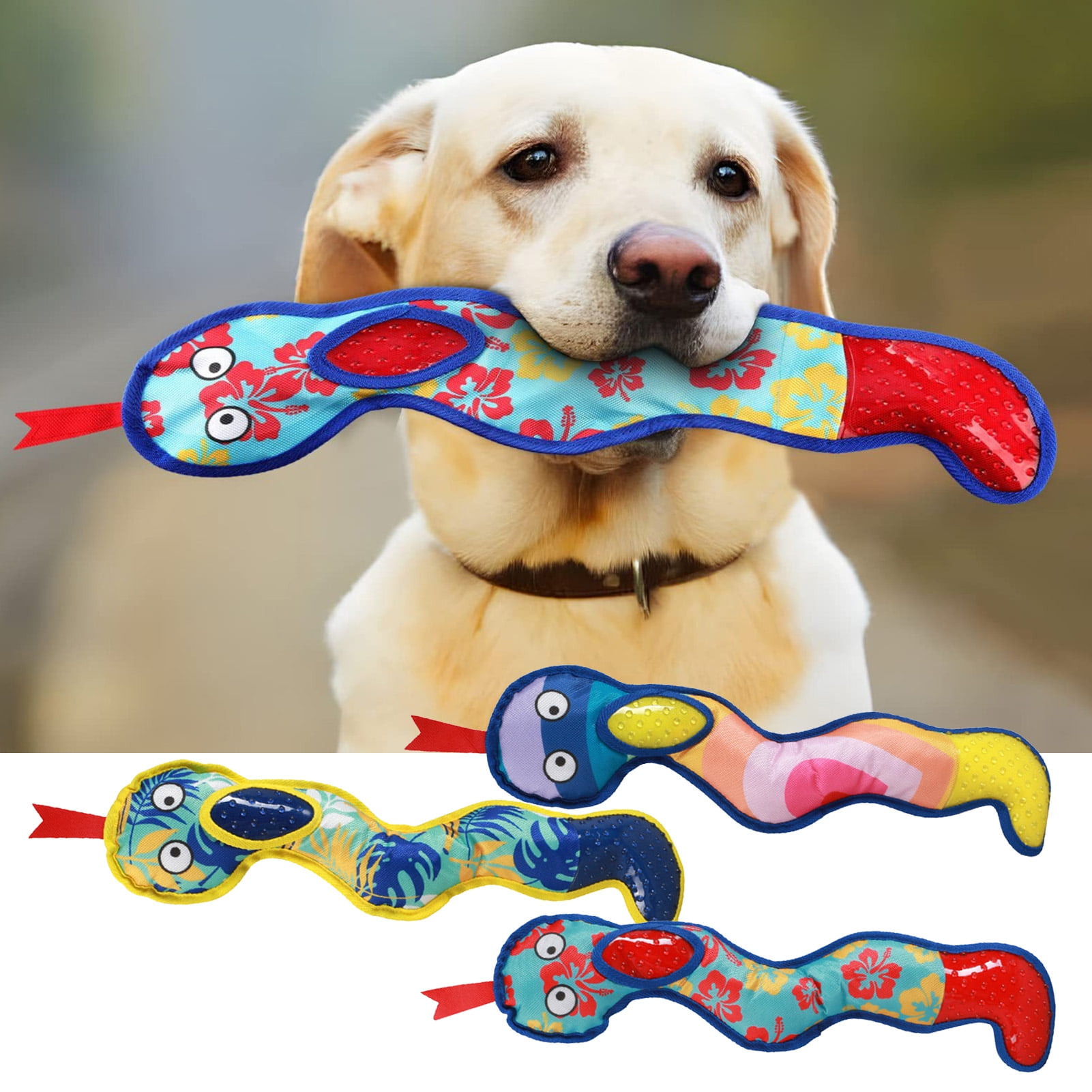 Heajfvd Pet Squeaky Toy Bite-resistant Soft Cartoon Snake Shape Puppy ...