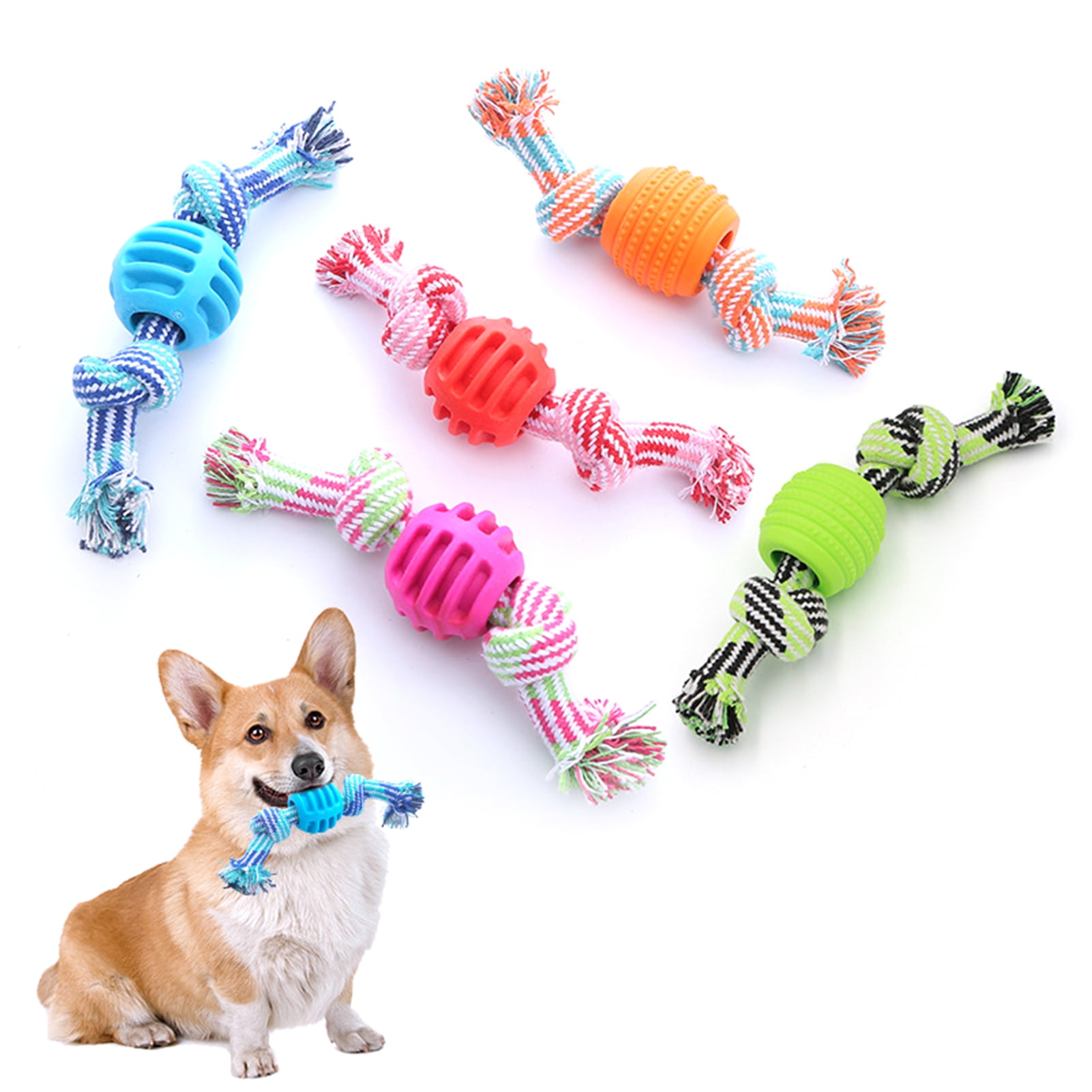 Heajfvd Pet Toy Double Knot Ball Bite-Resistant Cotton Rope Dog Chew ...