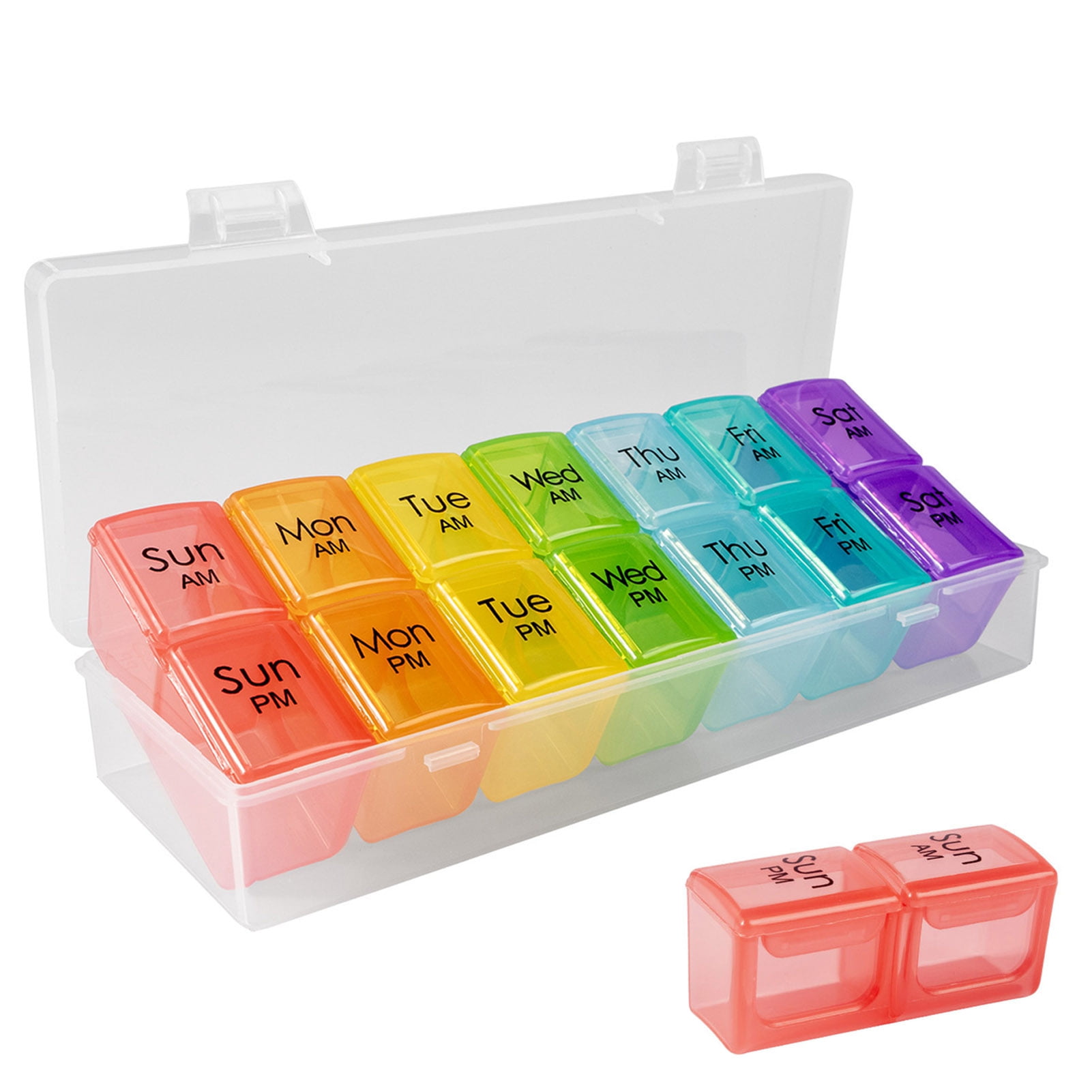 Heajfvd Pill Organizer Storage Box Large Capacity Multiple Compartments ...