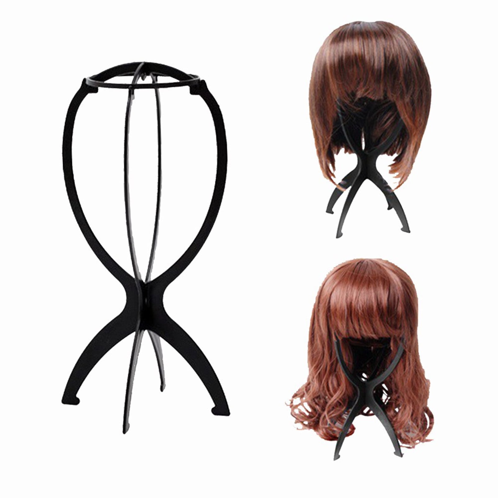 Heajfvd Plastic Wig Stand Collapsible Easy Assembly Portable Travel Wig ...
