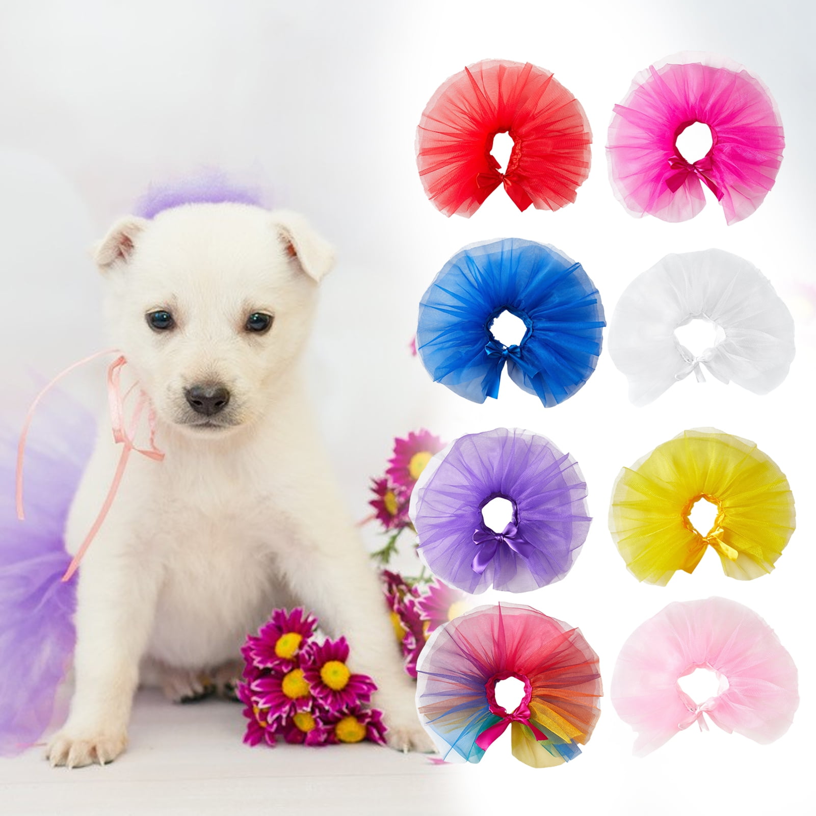 Heajfvd Puppy Dress Pleated Edge Lace Mesh Net Adorable Good Ductility ...