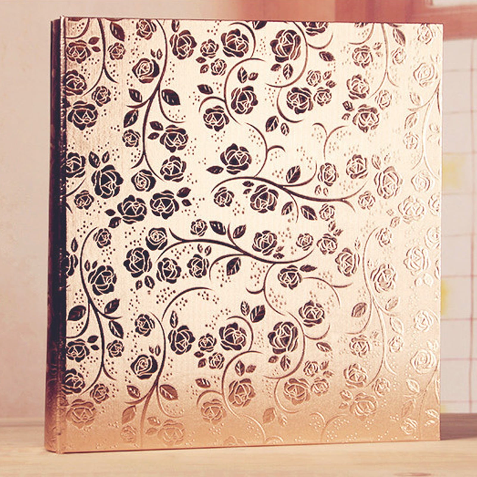 Heajfvd Retro Photo Album Large Capacity Faux Leather Scrapbook Wedding ...