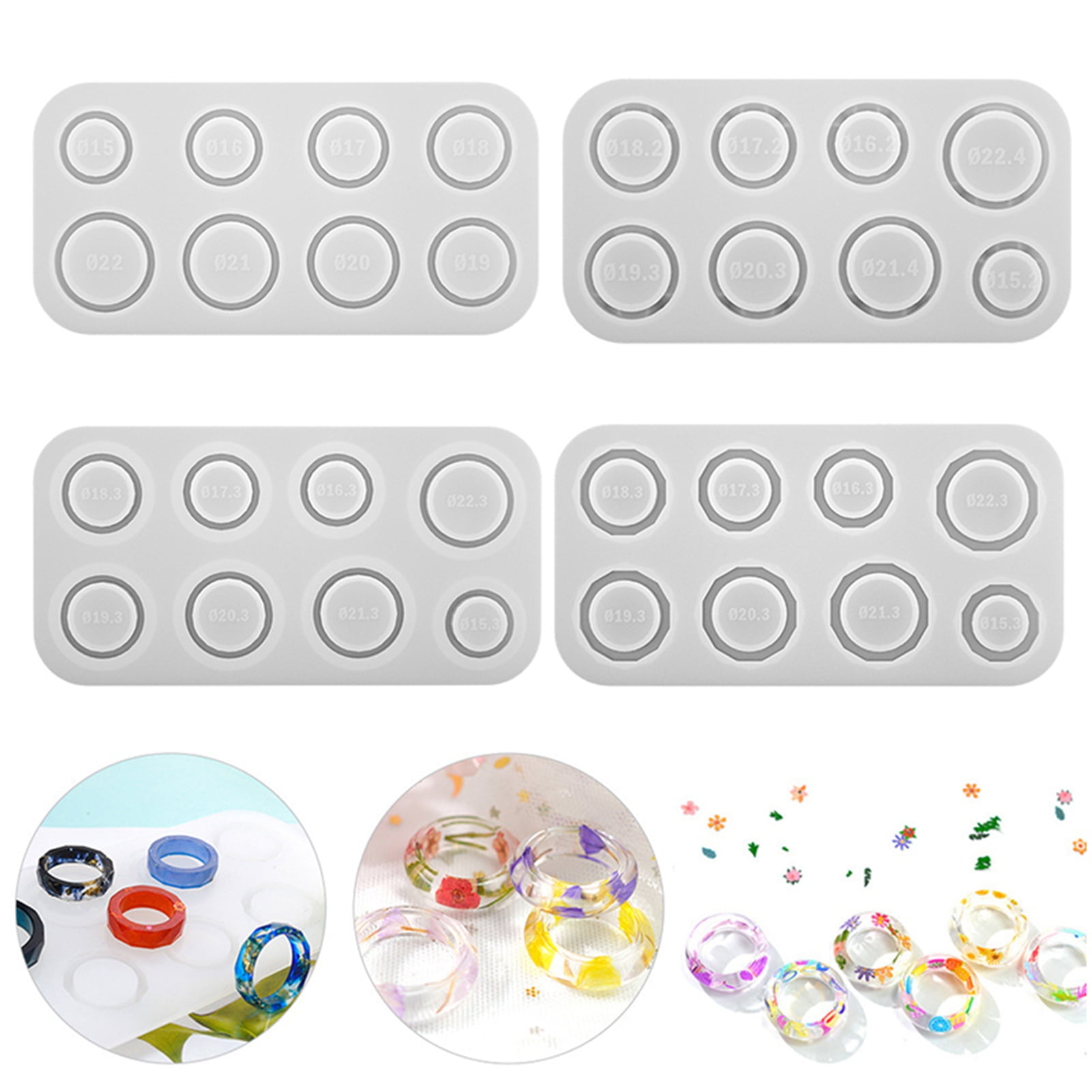 Heajfvd Silicone Resin Ring Mold with Different Sizes DIY Jewelry ...