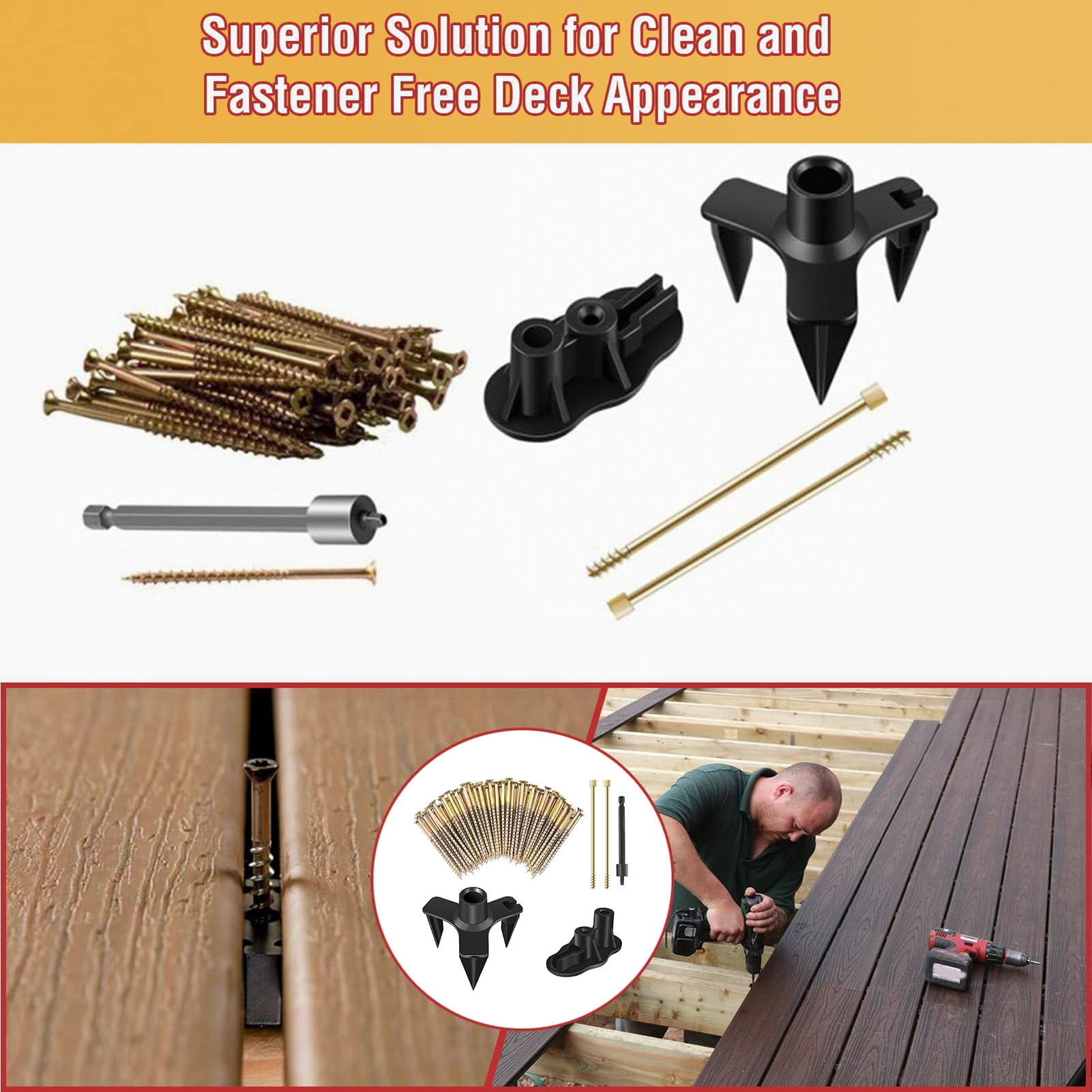 Heajfvd Squeaky Floor Repair Kit with 50/125 Screws Cork Floor Noise ...