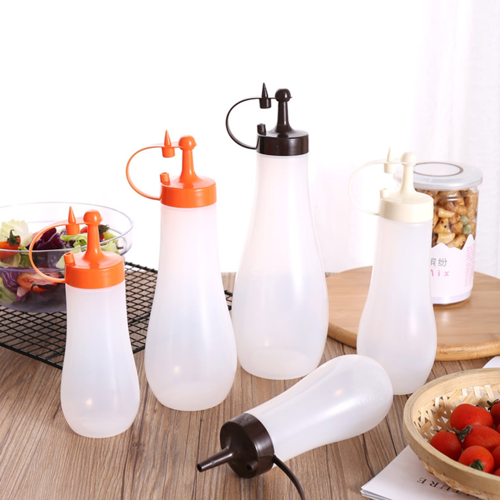 Heajfvd Squeeze Sauce Bottle Food Grade Pointed Mouth Design PE ...