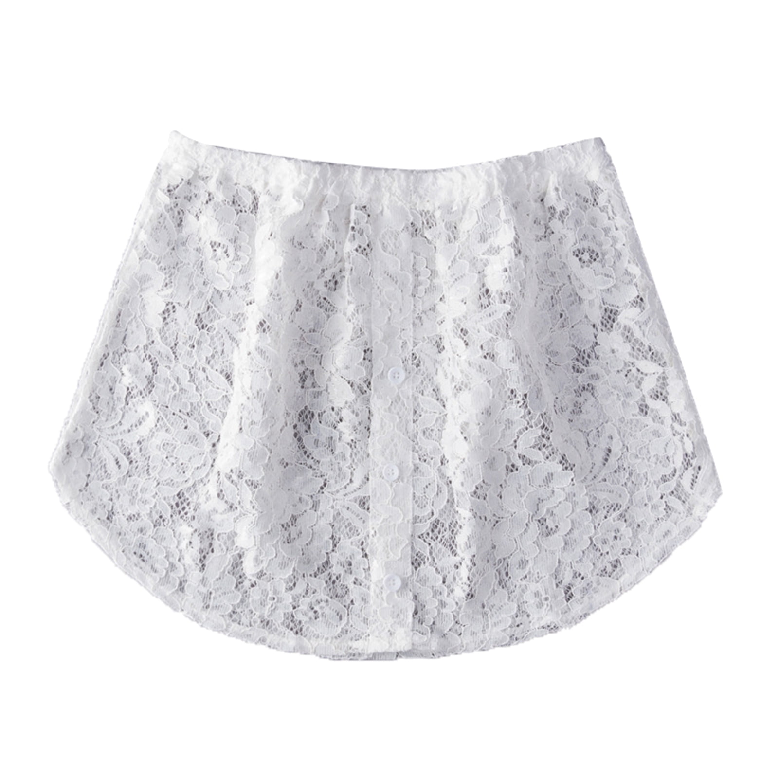 Heajfvd Women Fake Shirt Tail Blouse Hem Skirt Removable Underskirt ...