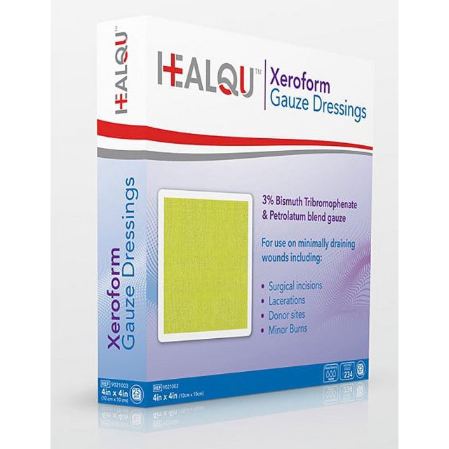 HealQu 9021003 Xeroform Gauze Dressing, 4 in. x 4 in. (Box of 25 ...