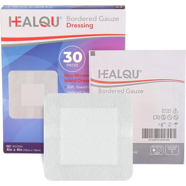 HealQu 9022944-30 Alginate Dressing 4 in. x 4 in. (Box of 30) - Walmart.com