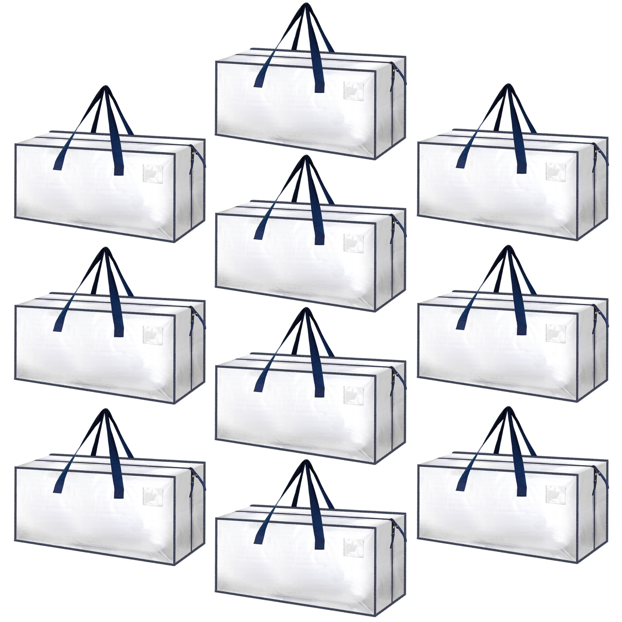 HealSmart 10 Pack Extra Large Moving Bags with Zippers & Carrying ...