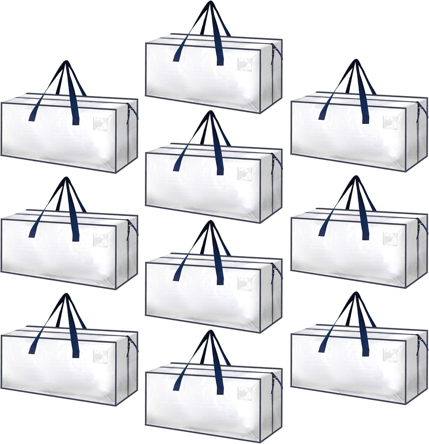 HealSmart 10 Pack Extra Large Moving Bags with Zippers & Carrying ...