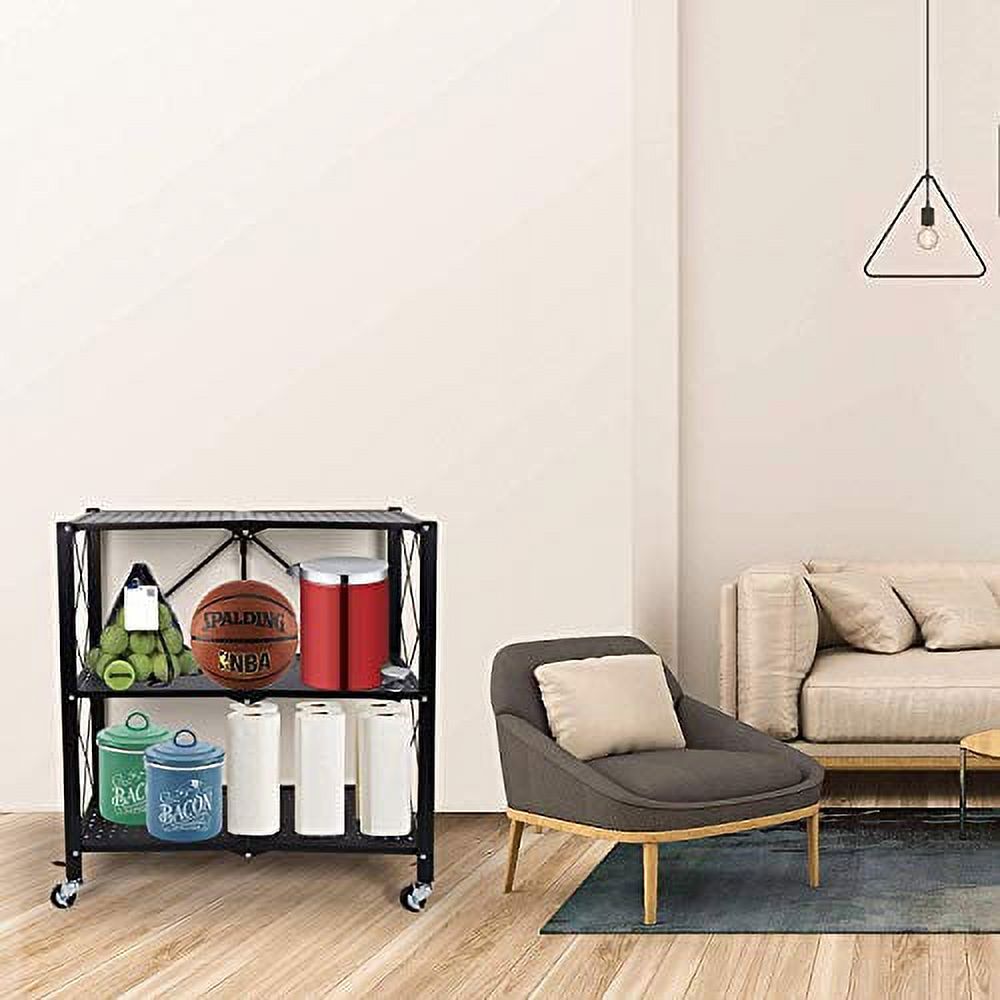 HealSmart 4-Tier Heavy Duty Foldable Metal Rack Storage Shelving Unit ...