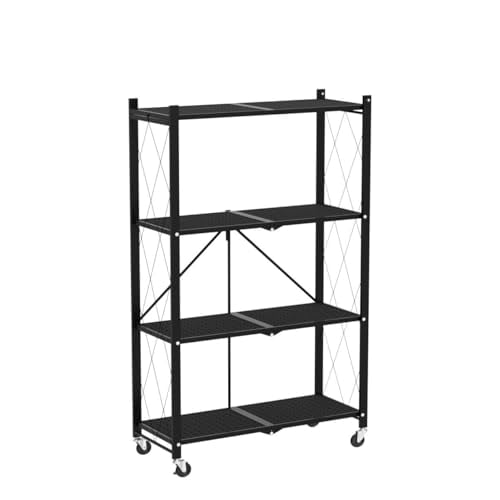 HealSmart Heavy Duty 4-Tier Foldable Metal Rack, 14.96" D x 27.95" W x ...