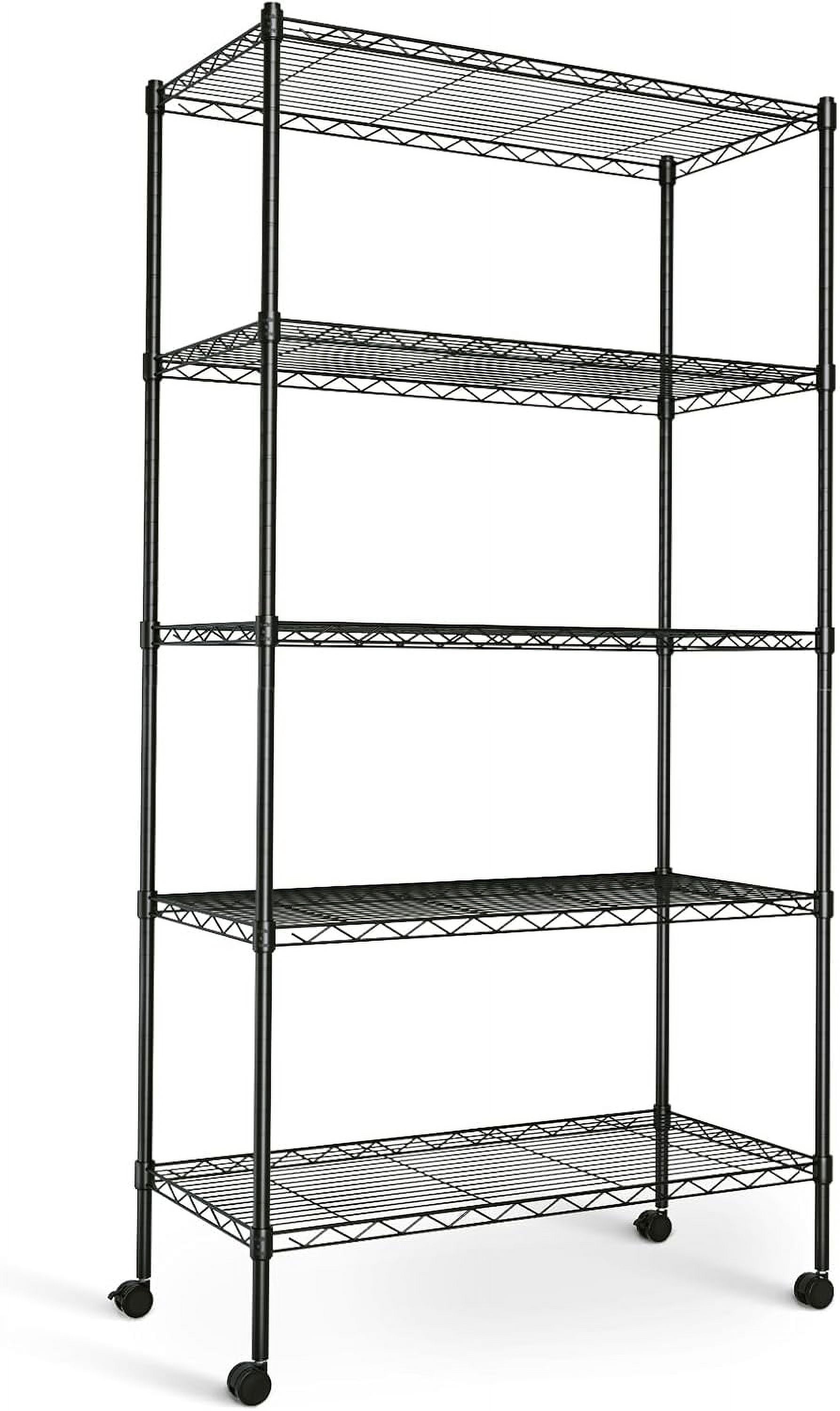 HealSmart Heavy Duty 5-Shelf Storage Shelving Unit, 1250lbs Loading ...