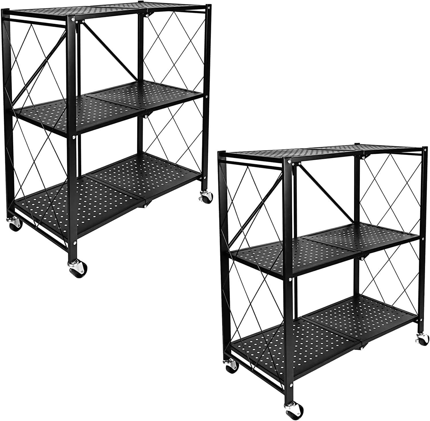 HealSmart Heavy Duty Foldable Metal Rack, Storage Shelving Unit with ...