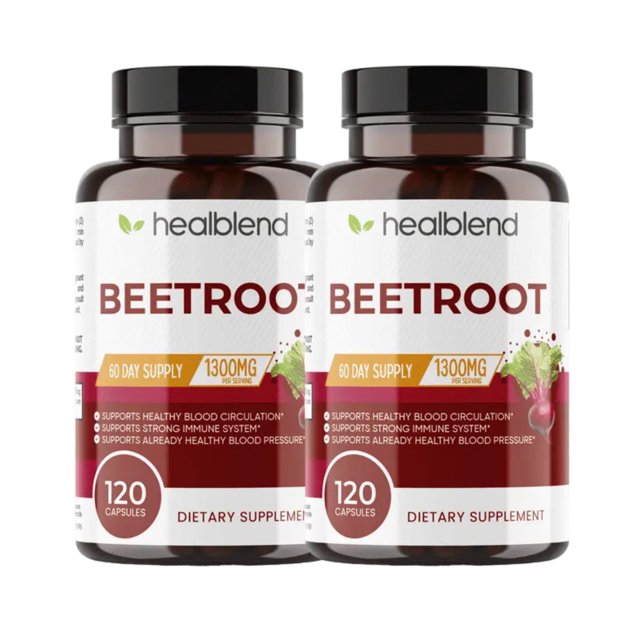 Healbend Organic Beet Root Capsules 1300mg - Nitric Oxide Booster Beets ...