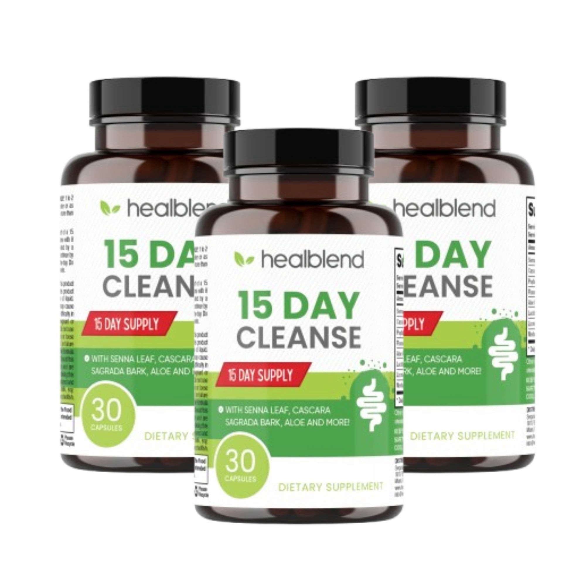 Healblend 15 Day Cleanse Detox Supplement, Natural Colon Cleanser with ...