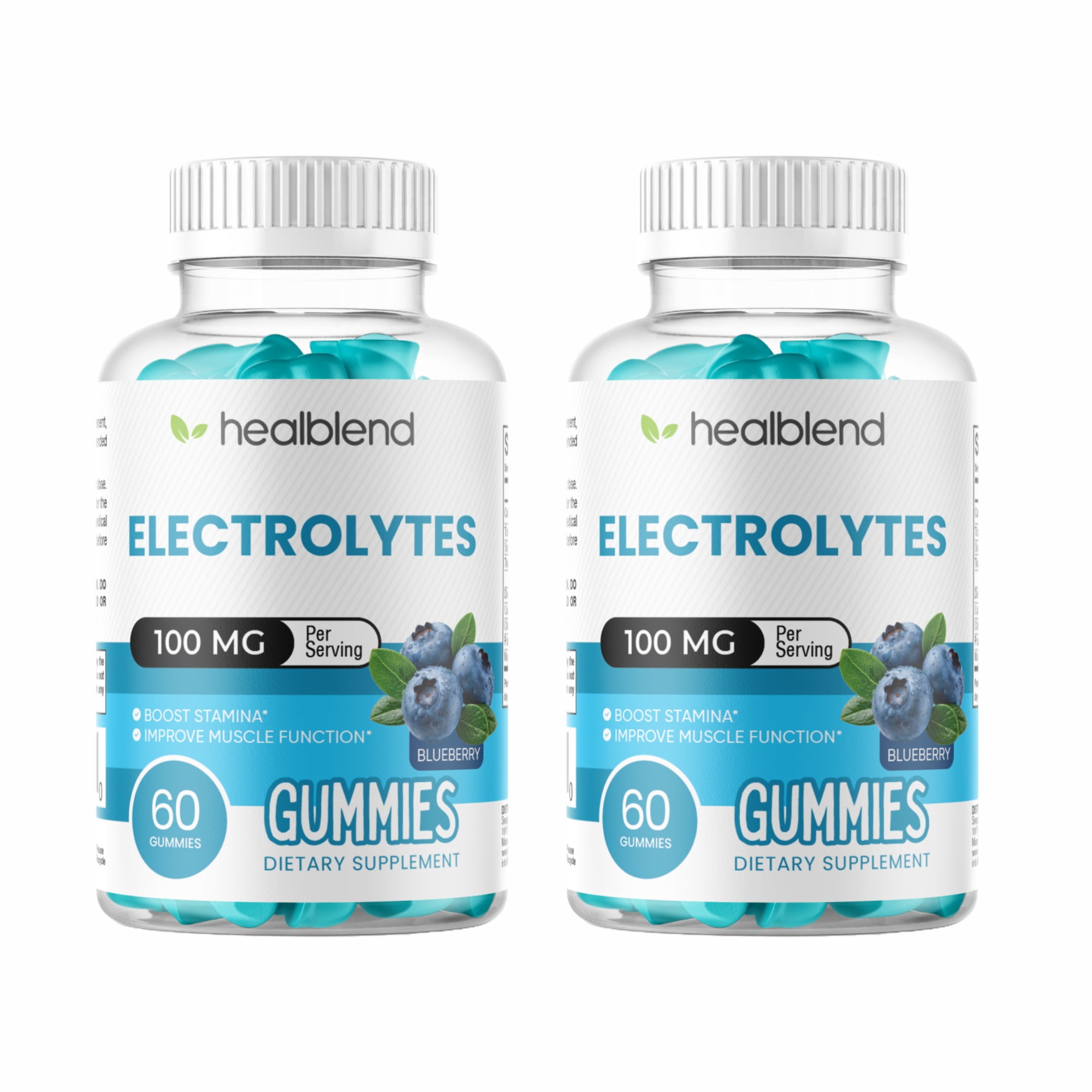 Healblend Electrolyte Gummies, Blueberry Flavor, Hydration Support for ...