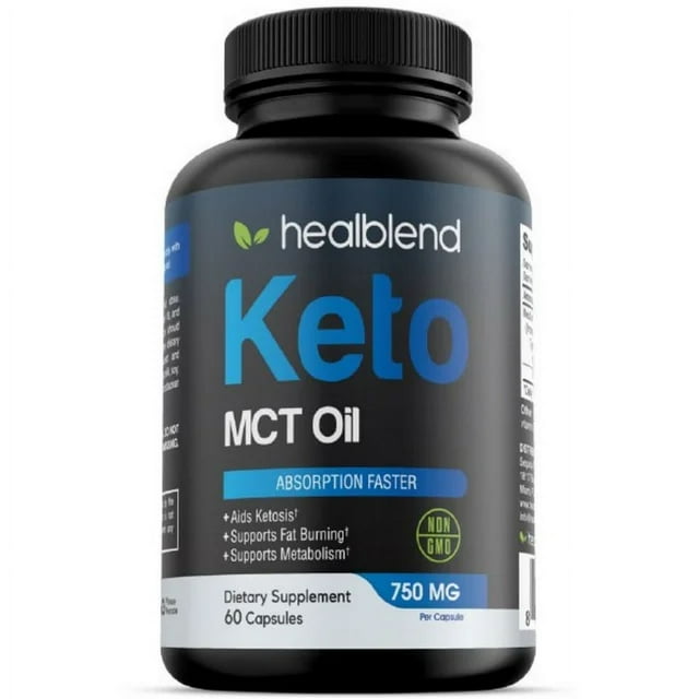 Healblend Keto MCT Oil Capsules 3000mg - Natural Exogenous Ketones, Ketosis Diet Pills Support ...