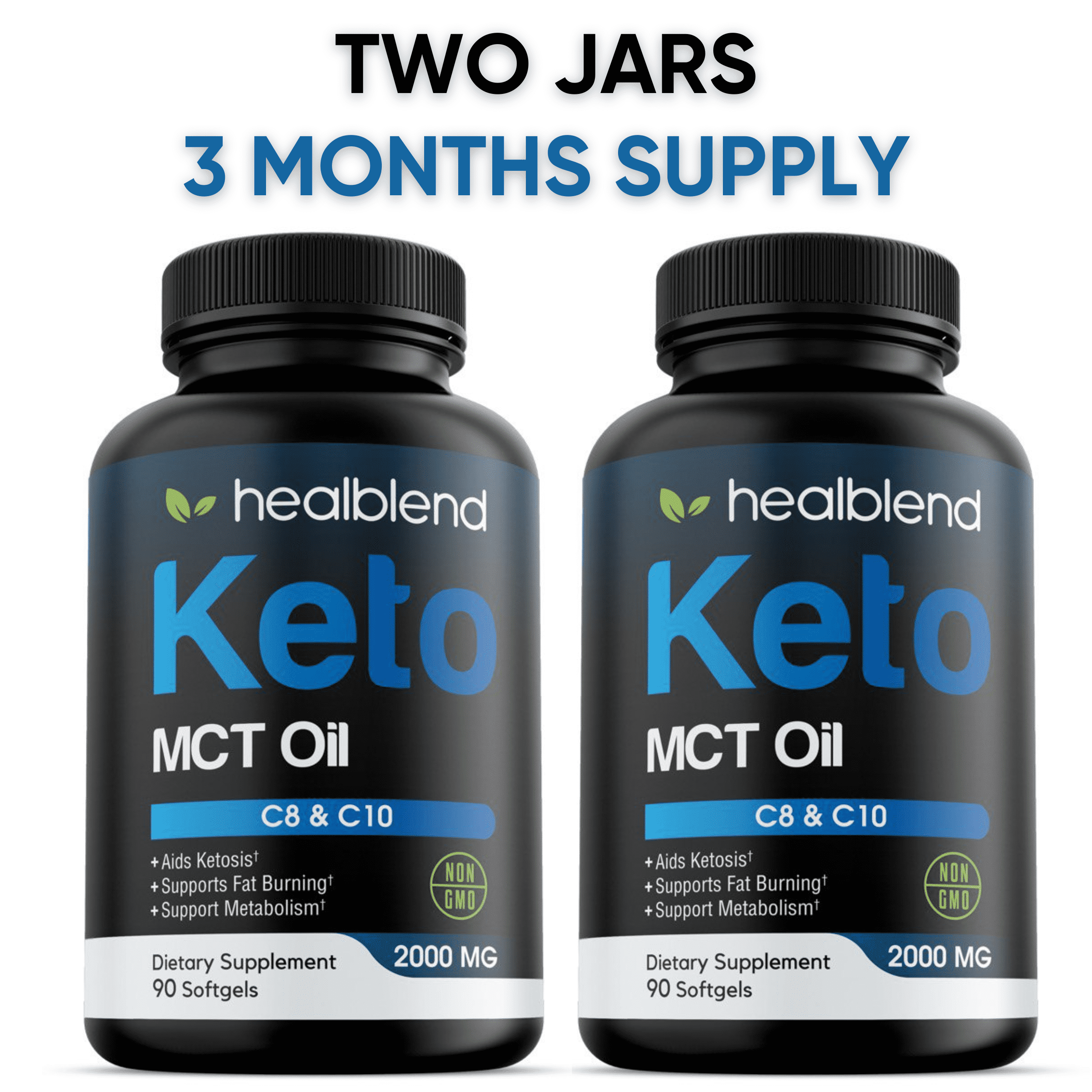 healblend Keto MCT Oil Capsules 2000mg - Natural Ketogenic Fat Burner ...