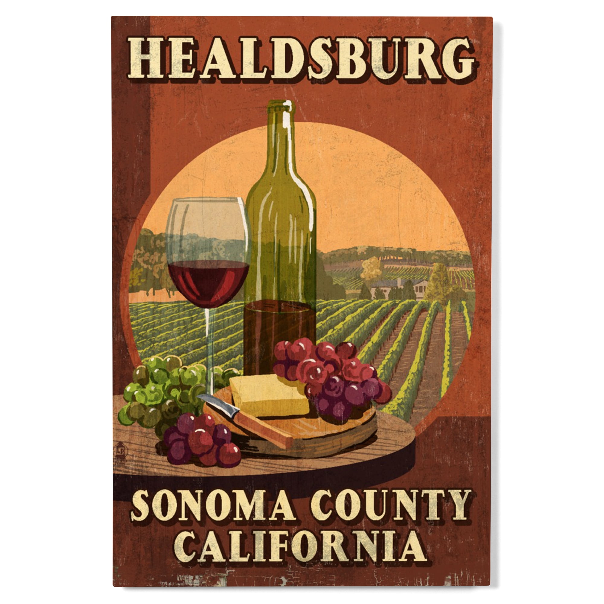 Healdsburg, California, Sonoma County, Wine Tasting Vintage Sign Birch ...