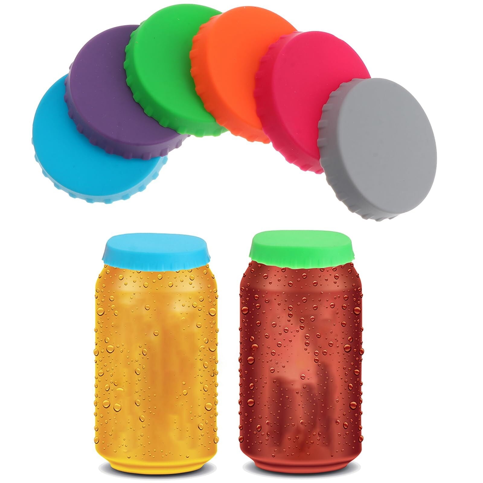 Healeved 6PCS Soda Can Lids Soda Can Covers Pop Can Covers Silicone Can ...