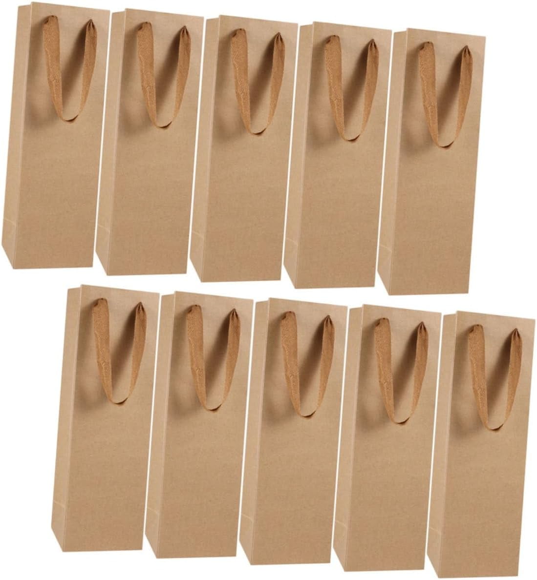 Healifty 10-Pack Kraft Paper Wine Bags Handles Portable Red Wine ...