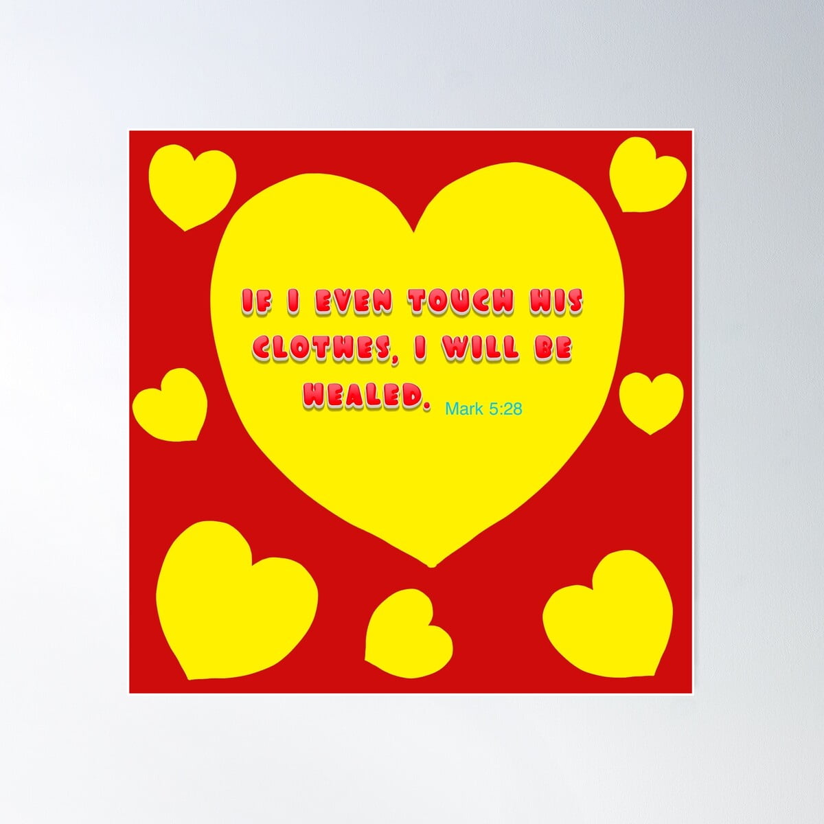 Healing - Bible Verse, Mark 5:28 Poster Wall Art, Modern Wall Decor For Living Room Bedroom ...