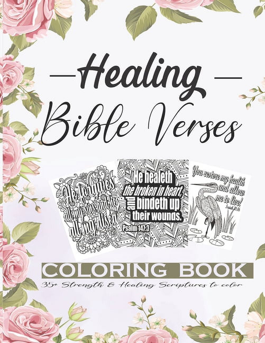 Healing Bible Verses Coloring Book: 35+ Anti-stress Therapeutic ...